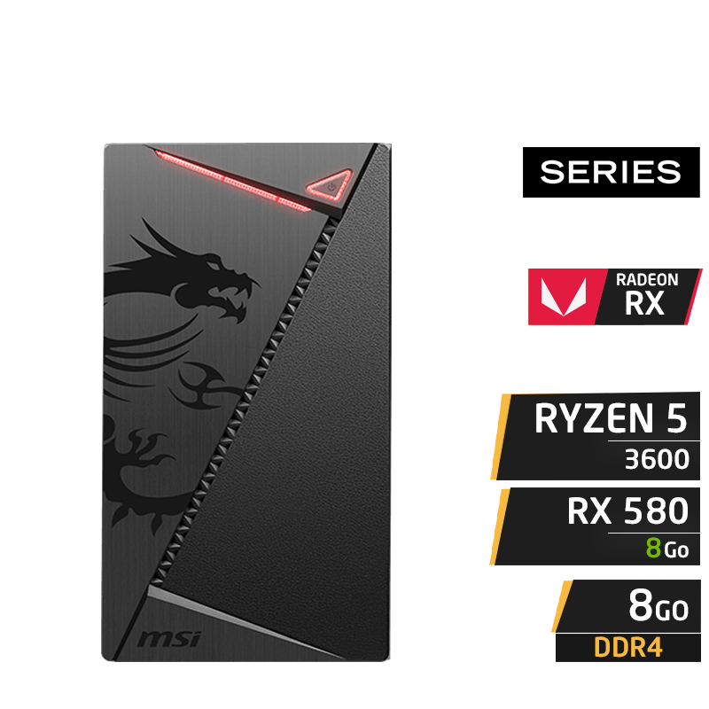 FIREBIRD F5 Ryzen 5 3600 8GB AMD RX 580 8G - Pc Gamer Maroc